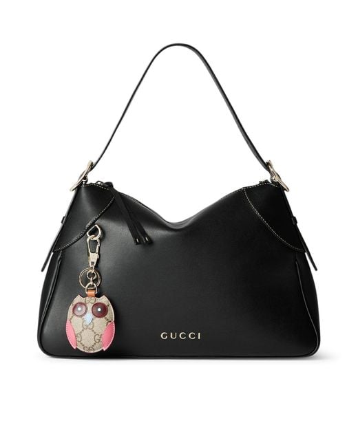 Gucci Gg Emblem Shoulder Bag Large Size in Black | Lyst