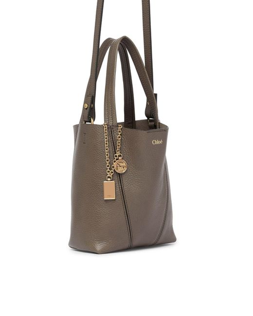 Chloé Chloé Spin Small Tote Bag In Grainy Leather in Brown | Lyst UK