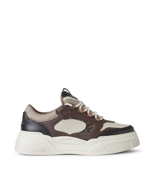 Fendi Force Leather Sneakers in Black for Men | Lyst