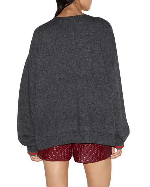 Gucci Wool And Cashmere Sweater in Gray | Lyst