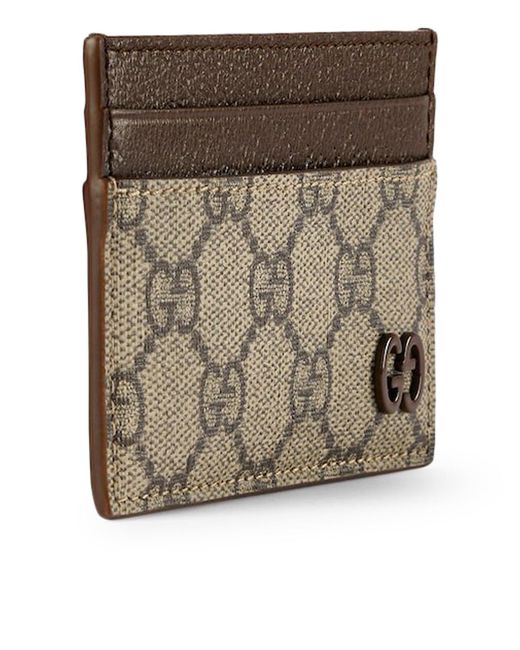 Gucci gg Two-tone Card Holder in Brown for Men | Lyst
