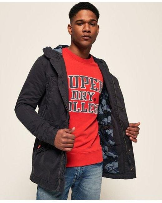Superdry Rookie Military Parka Jacket Ink in Red for Men | Lyst