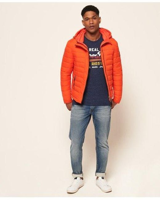 Superdry Fuji Double Zip Hooded Jacket Deep in Red for Men | Lyst