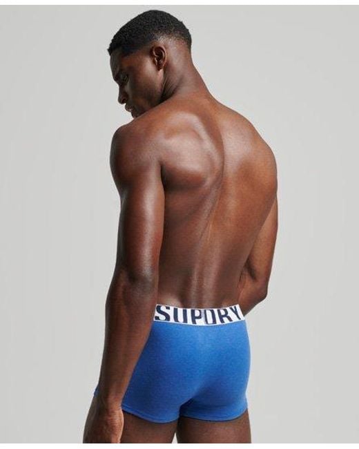 Superdry Organic Cotton Trunk Logo Double Pack in Blue for Men | Lyst