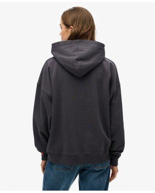 Superdry Tokyo Vintage Logo Relaxed Hoodie in Blue | Lyst