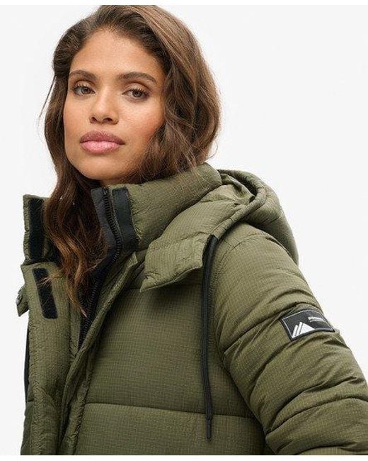Superdry Classic Quilted Nylon Puffer Coat in Green | Lyst
