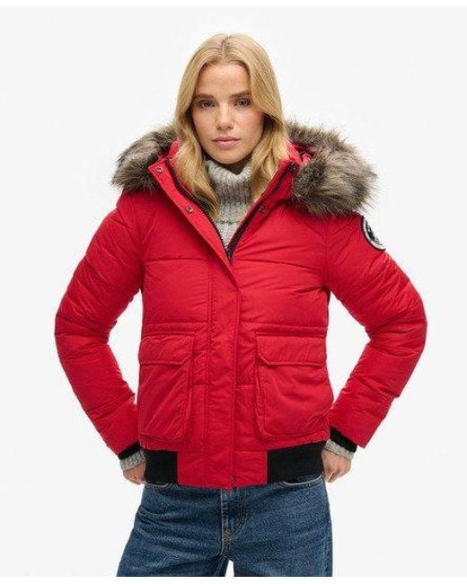 Superdry Everest Ella Bomber Jacket / Chilli Pepper in Red | Lyst