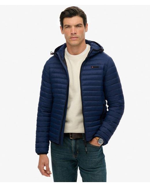 Superdry Hooded Fuji Lite Jacket in Blue for Men | Lyst UK