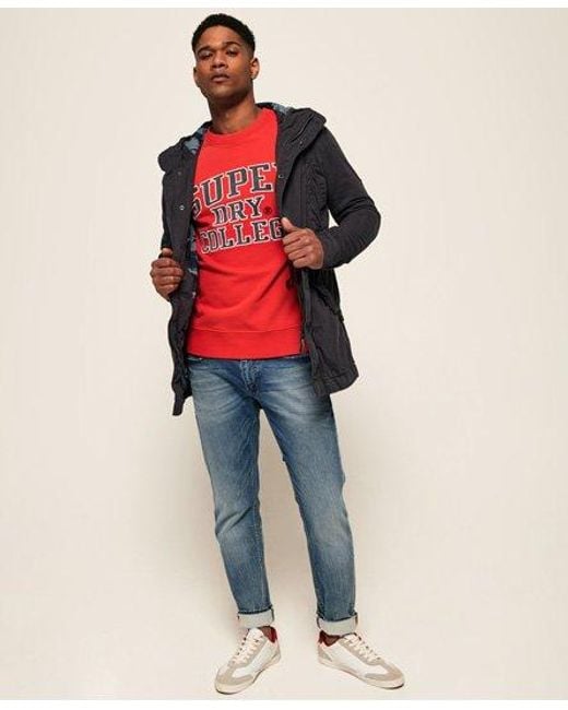 Superdry Rookie Military Parka Jacket Ink in Red for Men | Lyst