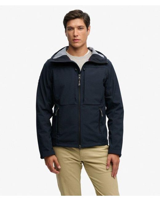 Superdry Hooded Softshell Trekker Jacket in Blue for Men | Lyst UK