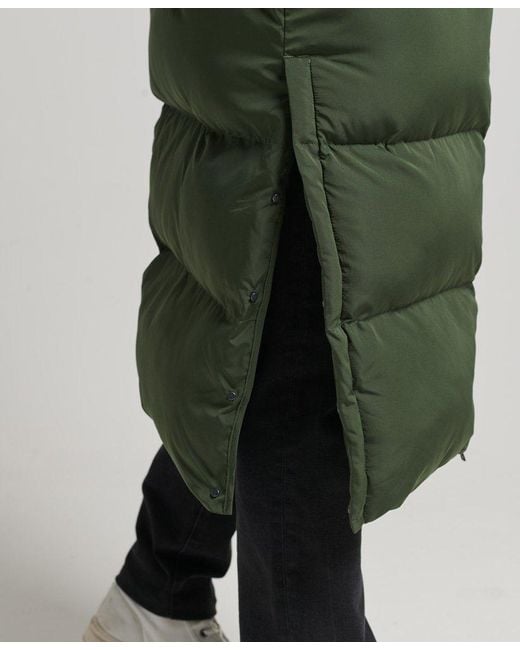 Superdry Extra Long Puffer Coat Green for Men | Lyst