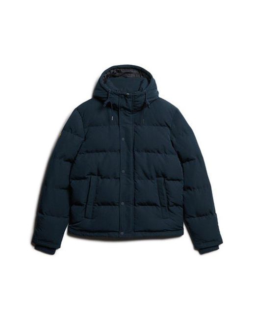 Superdry Everest Classic Quilted Short Hooded Puffer Jacket in Blue for ...