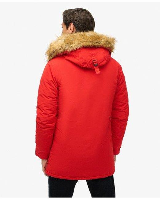 Superdry Everest Parka Coat in Red for Men | Lyst
