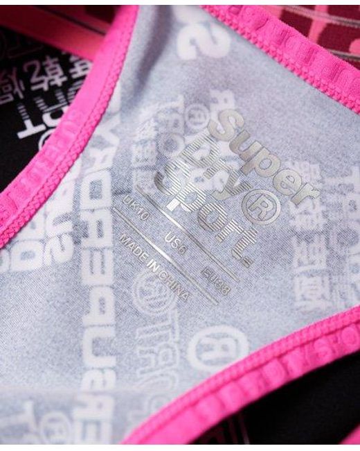 Superdry Core Cross Bra Mono Diagonal Logo in Pink | Lyst