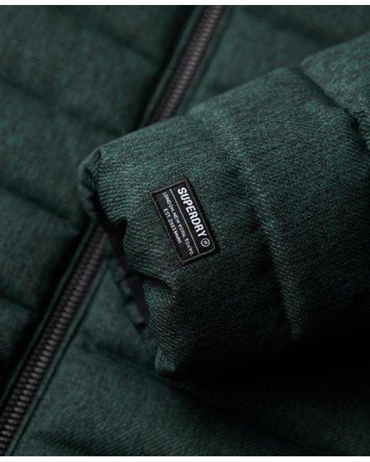 Superdry Hooded Fuji Herringbone Jacket in Green for Men | Lyst
