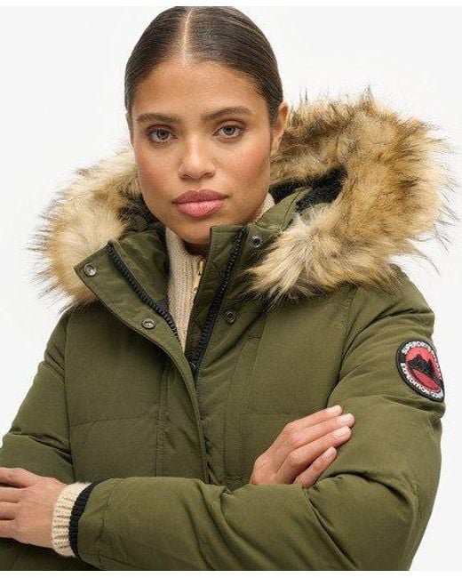 Superdry Everest Hooded Puffer Bomber Jacket in Green | Lyst