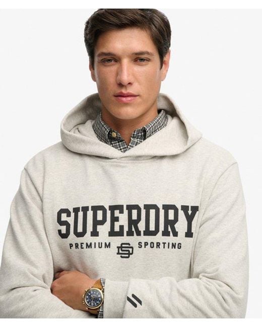Superdry Core Sport Hoodie in Natural for Men | Lyst UK