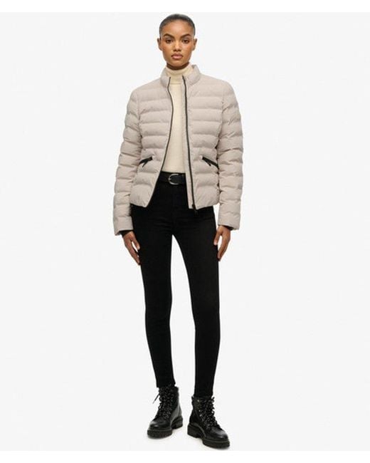 Superdry City Fuji Padded Jacket in Natural | Lyst UK