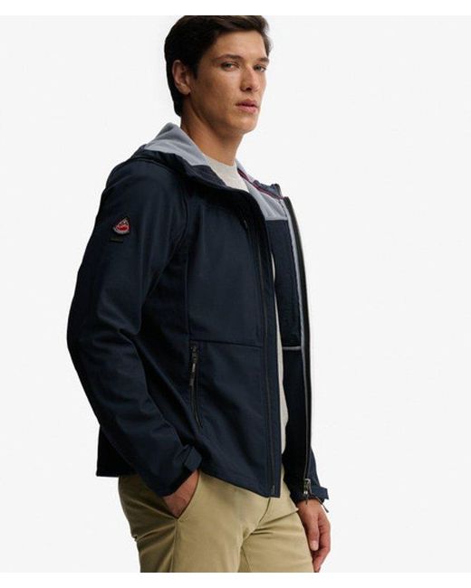 Superdry Hooded Softshell Trekker Jacket in Blue for Men | Lyst UK