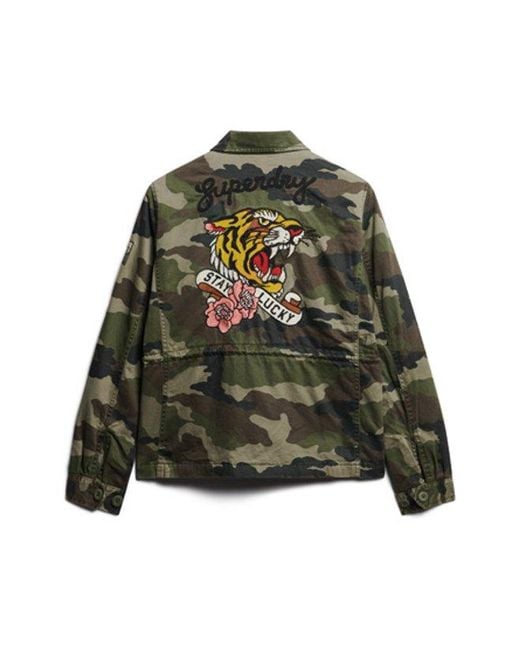 Superdry Embroidered M65 Military Jacket in Green | Lyst UK