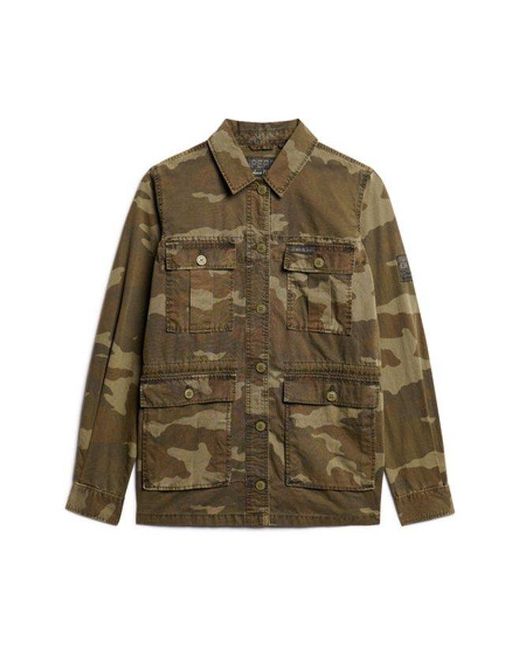 Superdry Embroidered Military Field Jacket in Green | Lyst UK