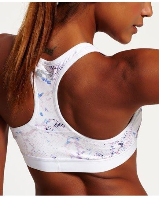 Superdry Core Gym Bra Python in White | Lyst
