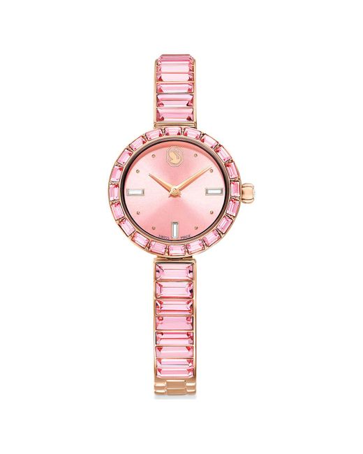 Swarovski Matrix Bangle Watch in Pink | Lyst