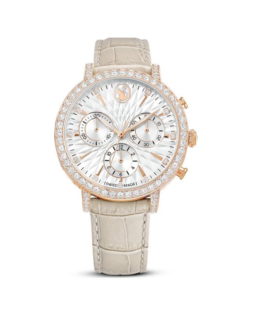 Swarovski Matrix Tennis Chrono Watch in Metallic | Lyst