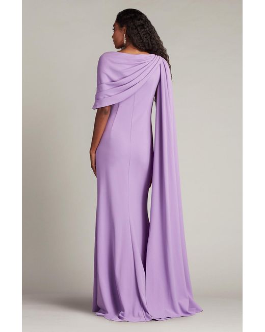 Tadashi Shoji Acadia Shawl Draped Gown-Phaze in Purple | Lyst