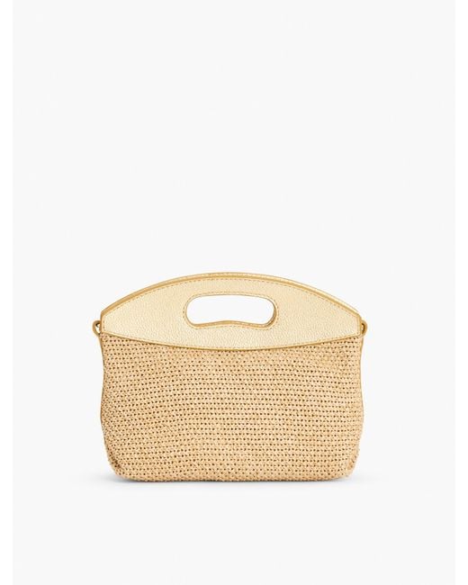 Talbots Metallic Chunky Straw Crossbody in Natural | Lyst