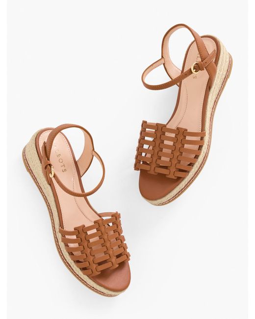 Talbots Pamela Woven Nappa Wedge Sandals | Lyst