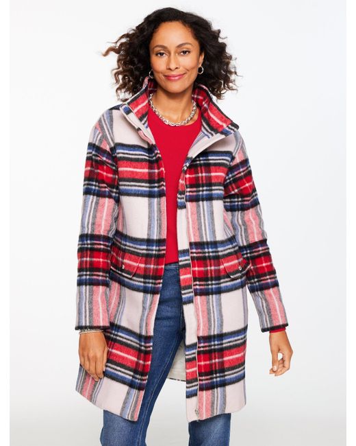 Talbots Wool Blend Stadium Coat in Red | Lyst UK