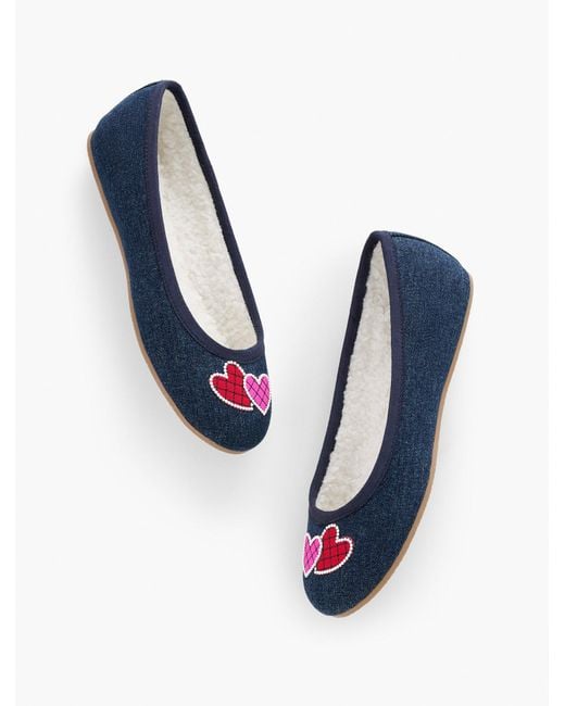 Talbots Blakely Cozy Denim Ballet Slippers in Blue | Lyst