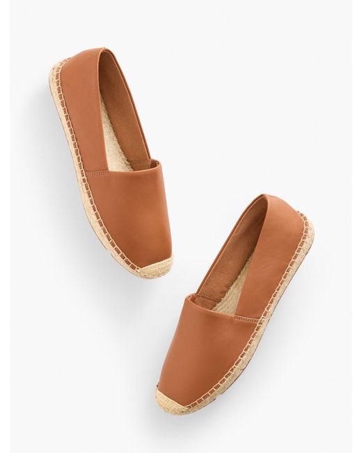 Talbots Izzy Nappa Espadrille Flats in White | Lyst