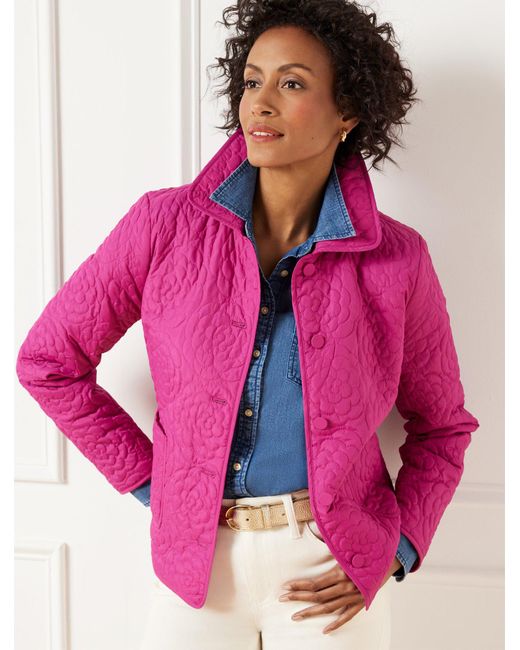 Talbots Rose Quilted Puffer Jacket in Pink | Lyst