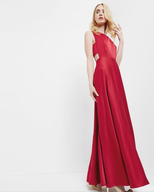 Ted Baker Cut-out Maxi Dress in Red | Lyst UK