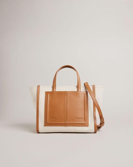 Ted Baker Medium Canvas Tote Bag In Natural Lyst