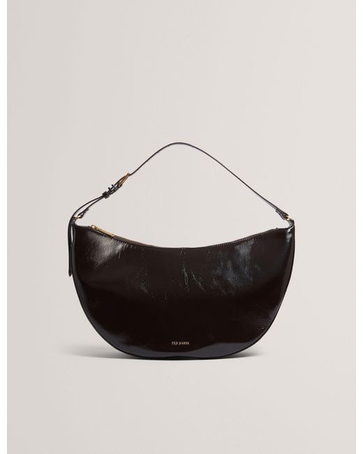 Ted Baker Ccleo Patent Leather Half Moon Shoulder Bag | Lyst UK