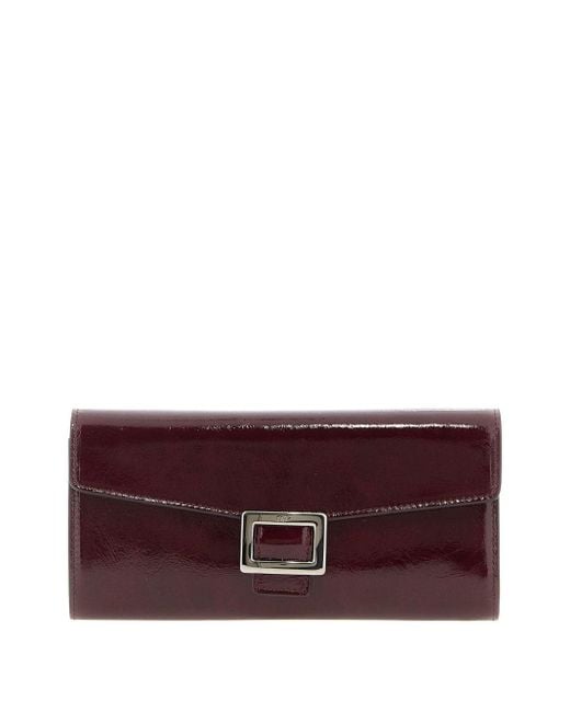 Roger Vivier Belle Vivier Patent Leather Wallet On Chain in Purple ...