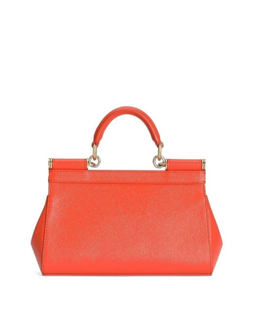 Dolce & Gabbana Sicily Small Leather Handbag in Red | Lyst UK