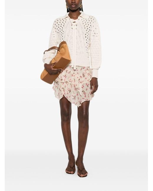 Isabel Marant Lolita Mini Skirt in Natural | Lyst UK