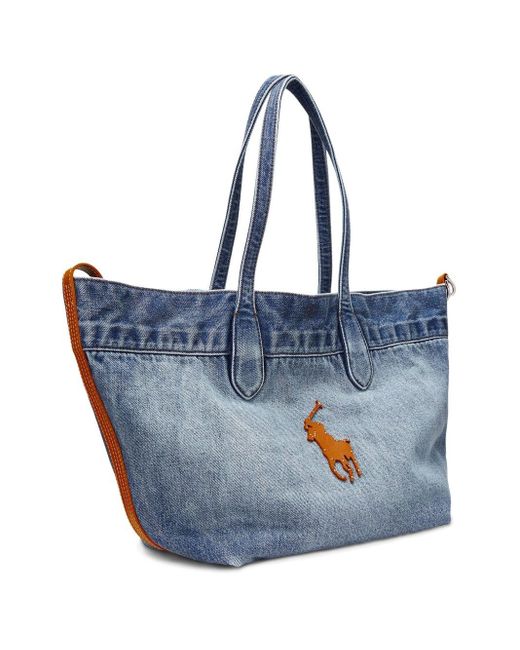 Polo Ralph Lauren Denim Bag With Logo in Blue | Lyst UK