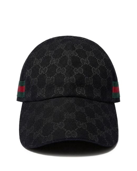 Gucci Web Detail Gg Baseball Cap in Black for Men | Lyst UK