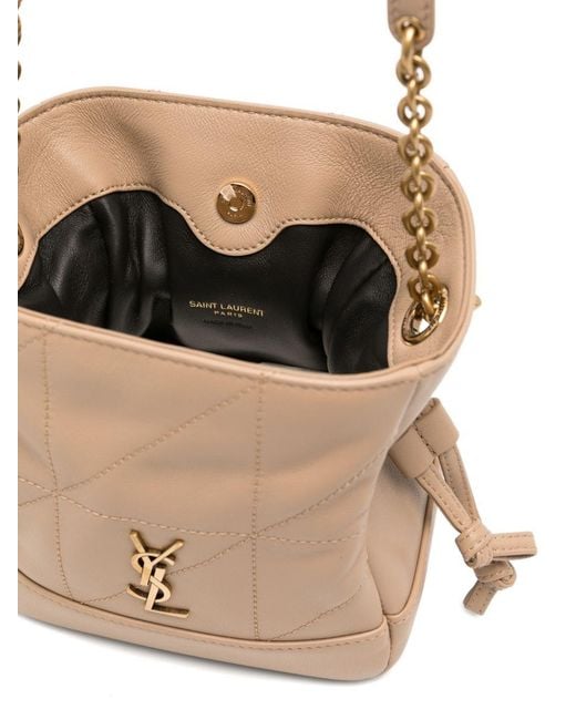 Saint Laurent Jamie Leather Mini Bag in Natural | Lyst UK