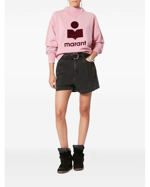 Isabel Marant Moby Cotton Sweatshirt in Pink | Lyst UK