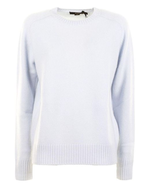 Seventy Short Round Neck Sweather in White | Lyst UK