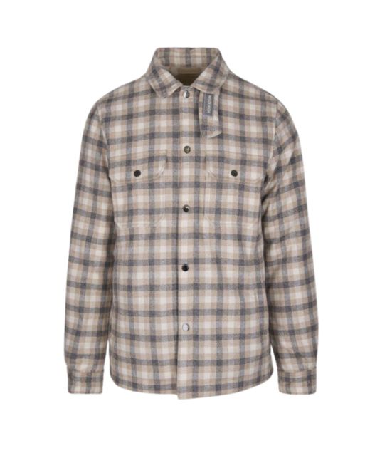 Woolrich Check Wool Blendeal Jacket in Grey for Men | Lyst UK
