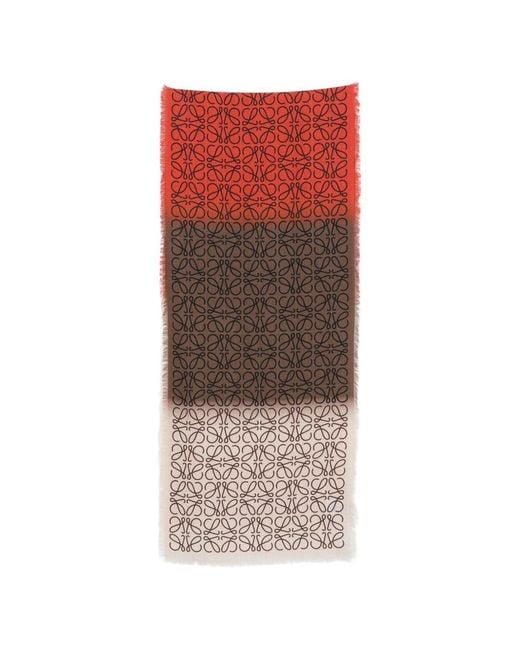 Loewe Anagram Wool Scarf in Brown | Lyst UK