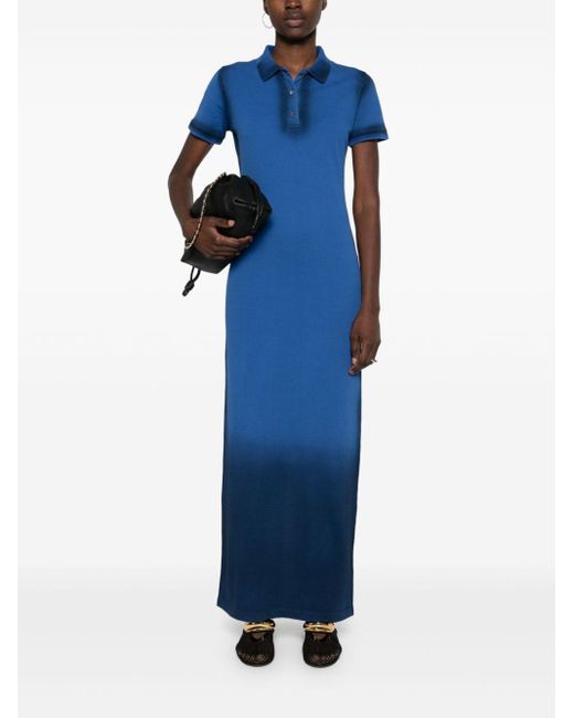 Loewe Anagram-embroidered Ombré Polo Dress in Blue | Lyst UK