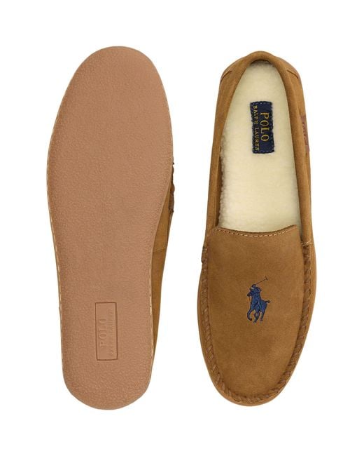 Polo Ralph Lauren Moccasin With Logo in White for Men | Lyst UK